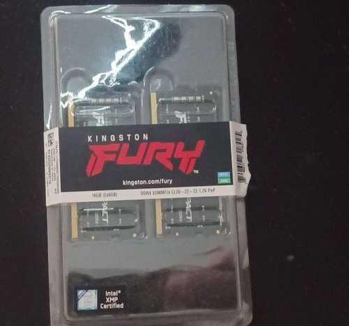 Kingston fury ddr4 16gb (8gb*2) 3200 cl20-22-22