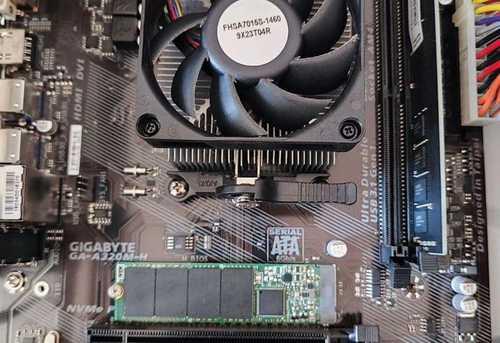 Продам Gigabyte GA-A320M-H, AMD Athlon 200ge, 8гб