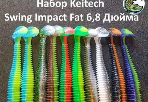Набор силиконовых приманок Keitech Impact Fet 6.8d