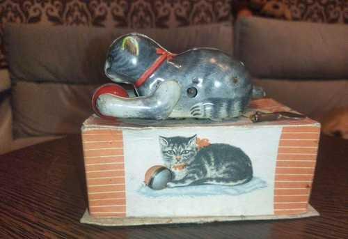 Заводная игрушка СССР лзм кошка кот коробка