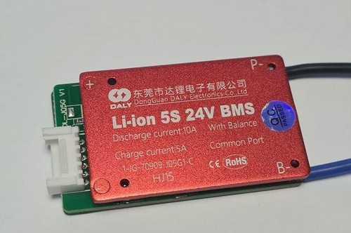 Плата контроля BMS Li-ion 5S 24V 10A