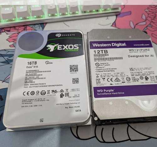 Жесткие диски 12/16тб WD purple/ Seagate exos