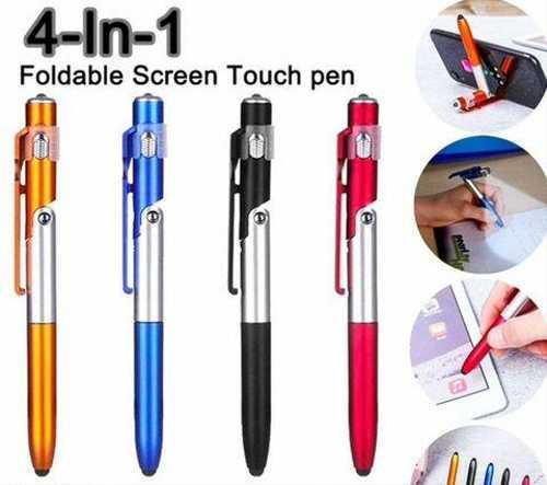 Функциональная ручка, фонарик, подставка, стилус