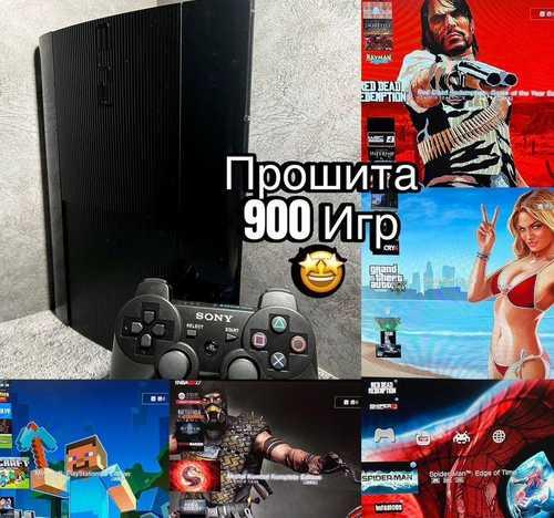 Sony Playstation 3 Super Slim 500Gb   900 Игр