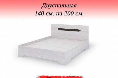 Кровать белая 140х200 с настилом