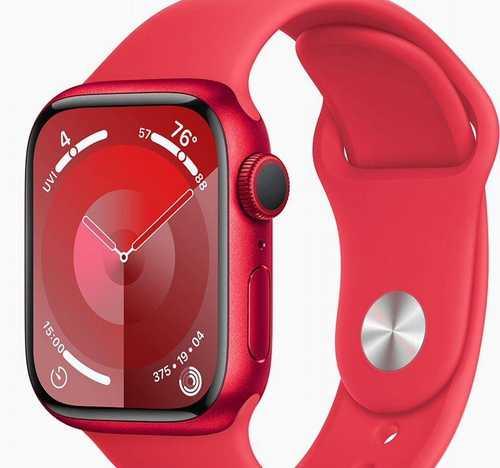 Смарт-часы Apple Watch Series 9, 41 мм Red Al Red Sport Band