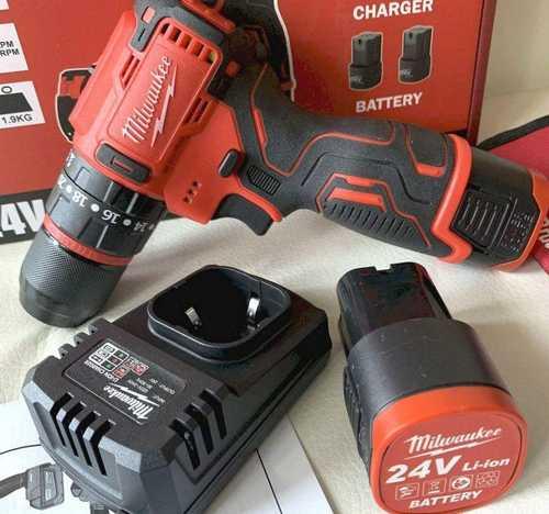 Шуруповёрт дрель Milwaukee 24V ударный бесщеточный