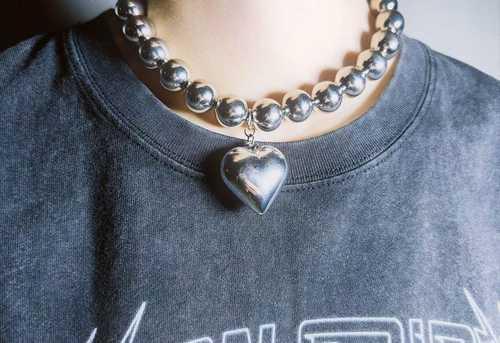 Ожерелье с подвеской в форме сердца (новая)