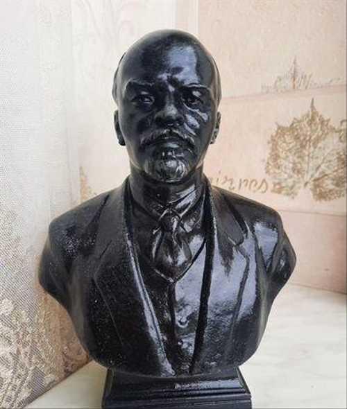 Скульптура бюст В.И. Ленин, силумин, В отличном со