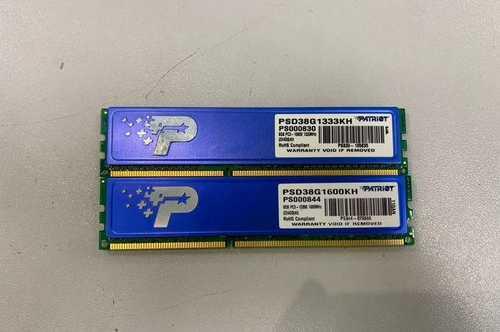 Оперативная память ddr3 Patriot 8Gb (2x4Gb)