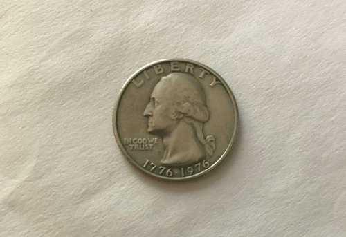 Монета liberty 1776-1976 Quarter dollar USA