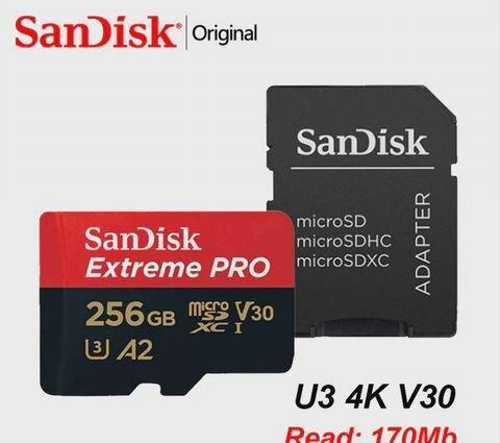 Карта памяти microSD SanDisk Extreme Pro 256 Gb