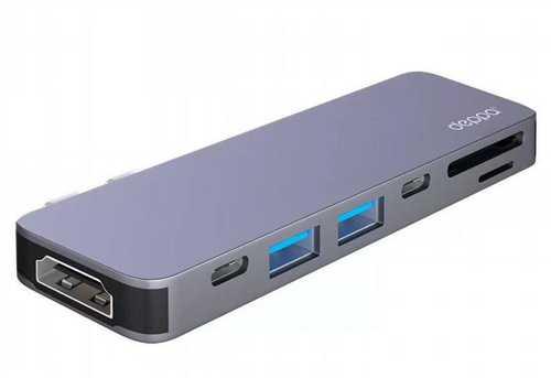 Адаптер Deppa USB-C для MacBook 7в1 (Графитовый)