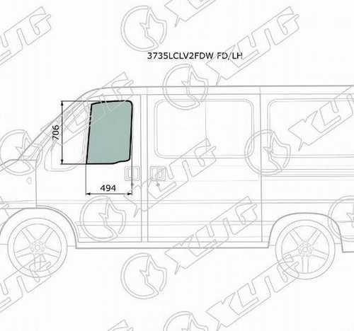 Стекло двери передней левой XYG 3735lclv2FDW fdlh