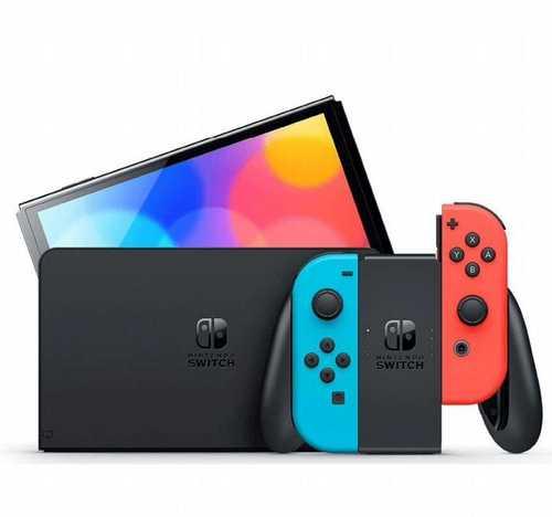 Игровая приставка Nintendo Switch oled Neon Blue/N
