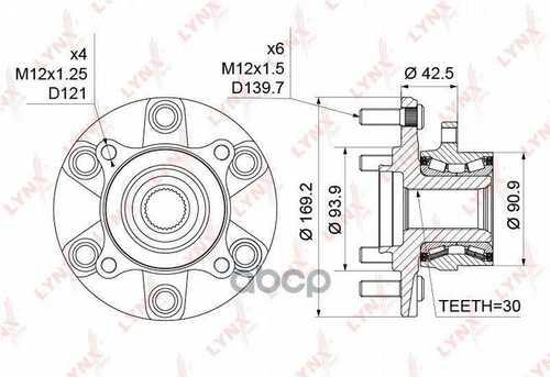 WH-1137 Ступица lynxauto 3880A015 WH-1137 lynxauto