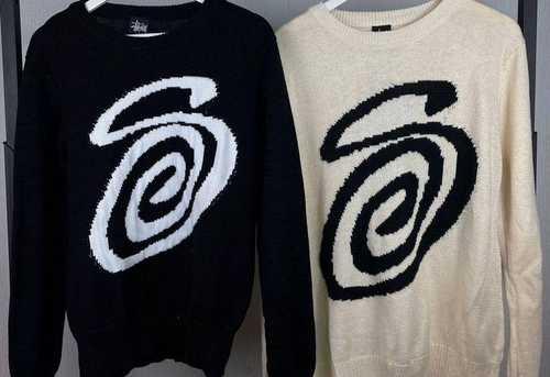 Stussy свитер белый черный M L XL XXL