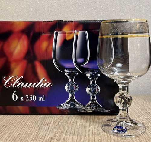 Новые фужеры для вина bohemia claudia 230 мл