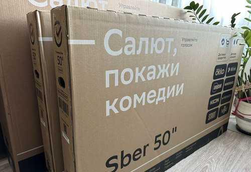 Умный qled телевизор Sber SDX-50UQ5230T, титан