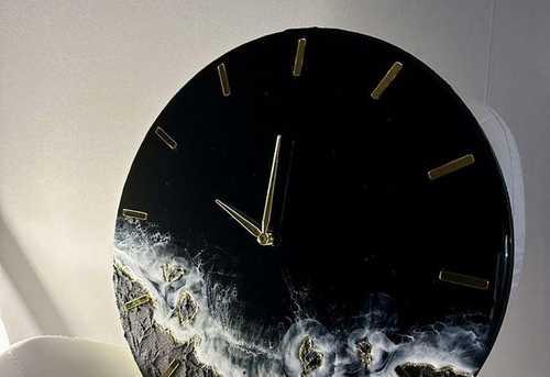 Часы настенные с эпоксидной смолой ручной работы