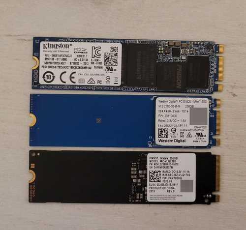 SSD nvme 256gb, SATA 480gb, 4шт одним лотом