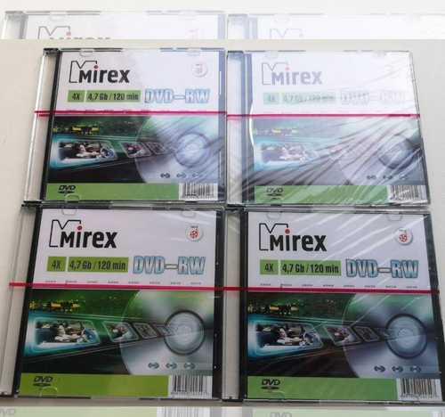 DVD-диск Mirex DVD RW, 4.7 гб, Slim Case, 4x