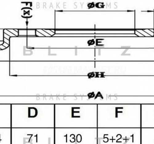 Blitz BS0471 Диск тормозной зад прав/лев вентилируемый зад