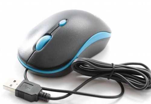 Мышь проводная Perfeo Mount 4 кн. USB, чёрно-голуб