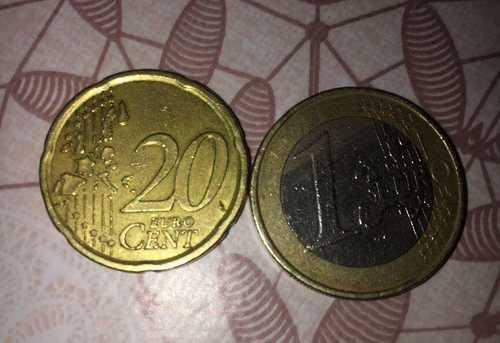 1 евро) 20 центов)