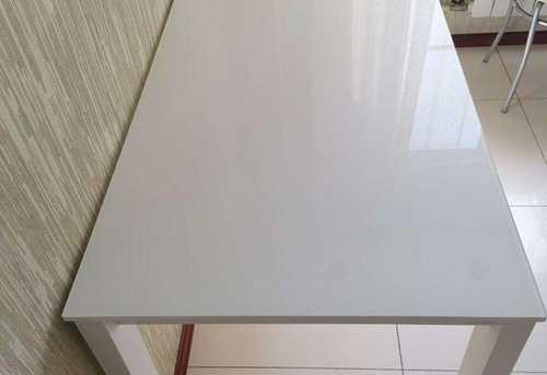 Кухонный стол стеклянный раскладной белый