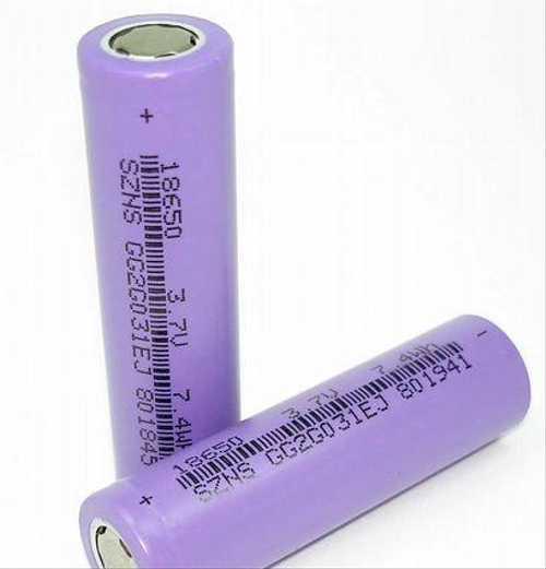 Аккумулятор типа 18650 2000mAh 3.7V 7.4Wh szns