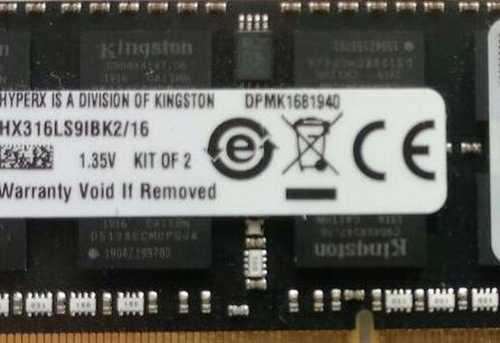 Озу DDR3L Kingston HyperX Impact HX316LS9IBK2/16