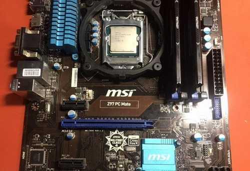 Комплект MSI z97, i5 4670k, 16gb озу, Кулер