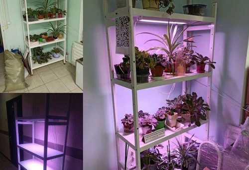 Стеллаж для растений с светодиодными Фитолампами