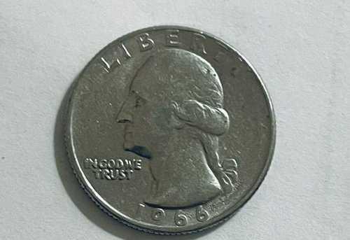 Монеты quarter dollar liberty 1966, 1968, 1979
