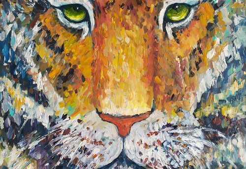 Картина маслом "Величие и слава", тотемный тигр