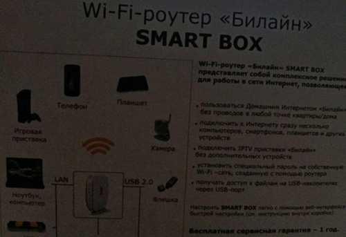 Wifi роутер Билайн SMART BOX