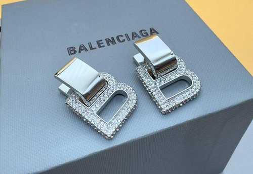 Серьги с цирконами Balenciaga premium