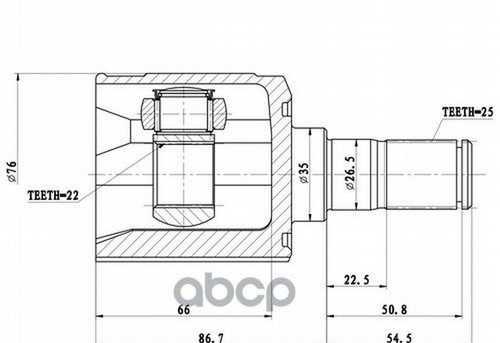 Шрус внутренний hyundai accent, verna (99-13)