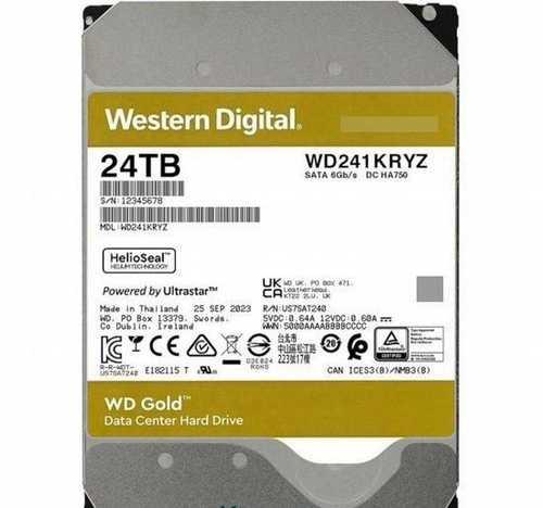 Western Digital sata-III 24TB WD241kryz Server Gold 512E (7200rpm) 512Mb 3.5"