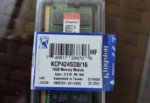 Озу sodimm DDR4 Kingston kcp424sd8 16 гб
