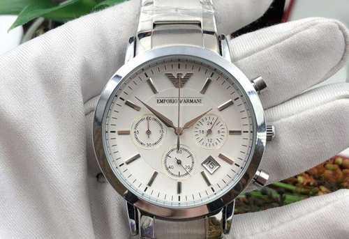 Часы Emporio Armani хронограф с мелалл браслетом