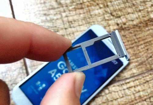 Лоток симкарты Samsung A5 2017 голубой