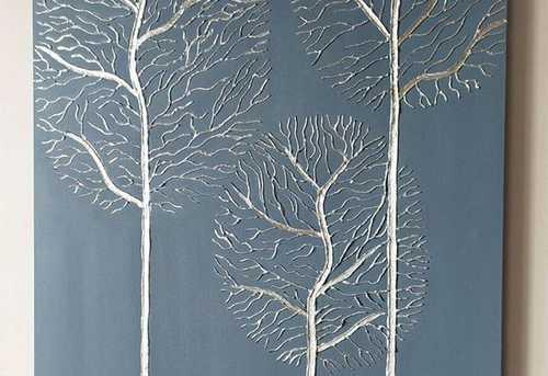 Картина абстракция "Деревья" ручной работы