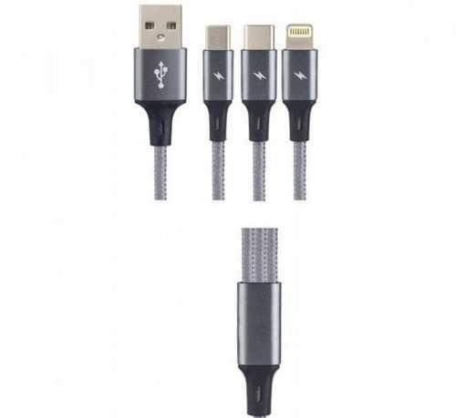 Мультимедийный кабель USB2.0 A вилка - 3 в 1