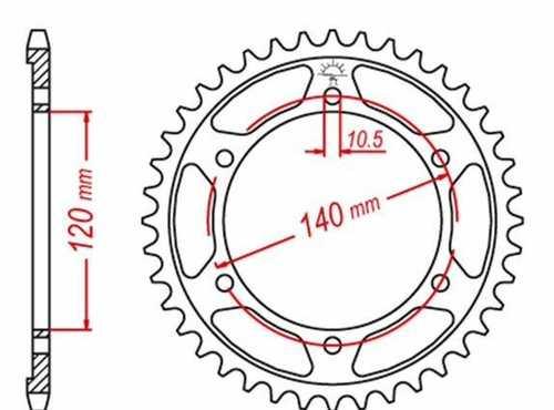 Звезда задняя JT JTR499.38 Suzuki TL1000 S