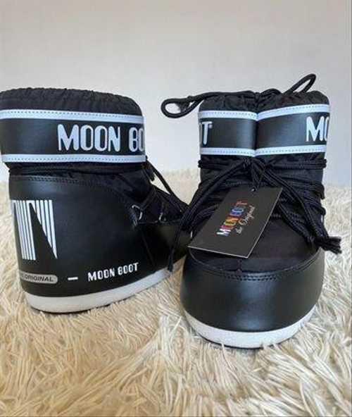 Луноходы Moon Boot черные низкие мунбуты женские