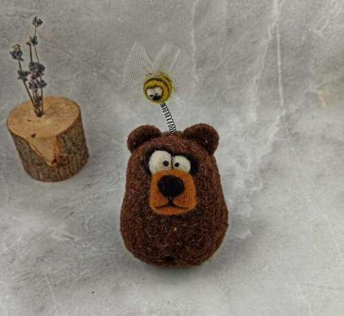 Интерьерная игрушка ручной работы медведь