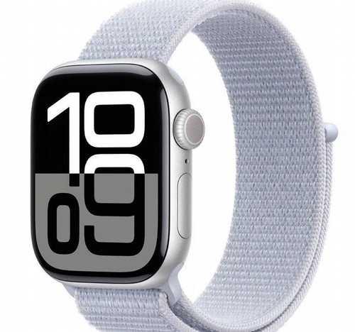 Смарт-часы Apple Watch Series 10 GPS 42мм Silver Al Blue Cloud Sport Loop