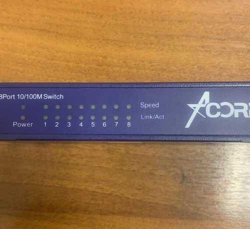 Коммутатор Acorp HU8D; 8-port Hub 10/100Mbps